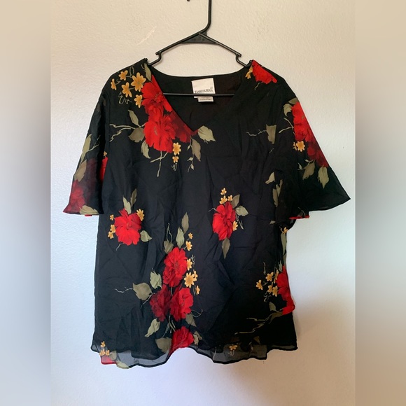 Fashion Bug | Tops | Vintage Fashion Bug Full Coverage V Neck Black And ...